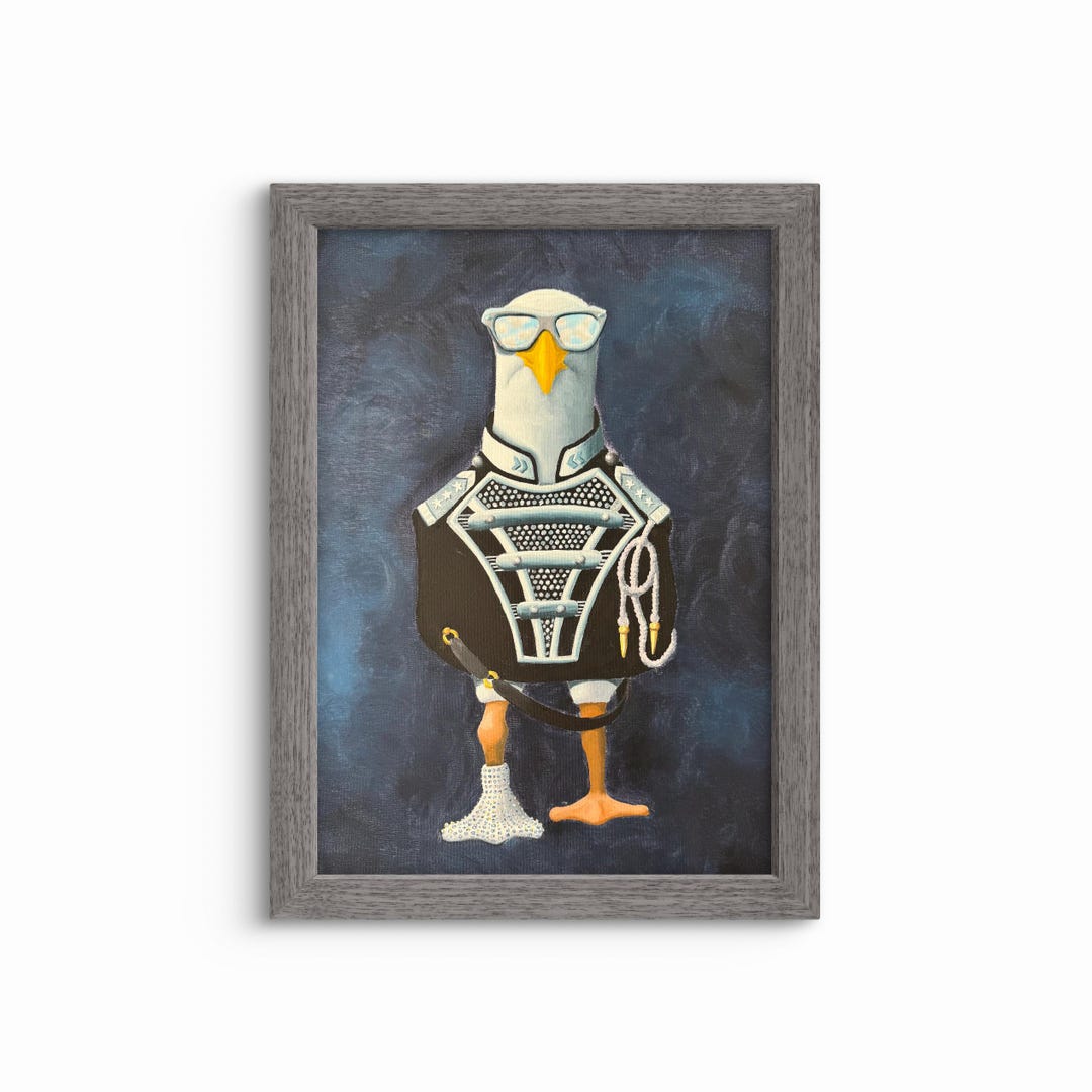 Fun Seagull Character Art Print (brighton Birds Wall Art Collection ...