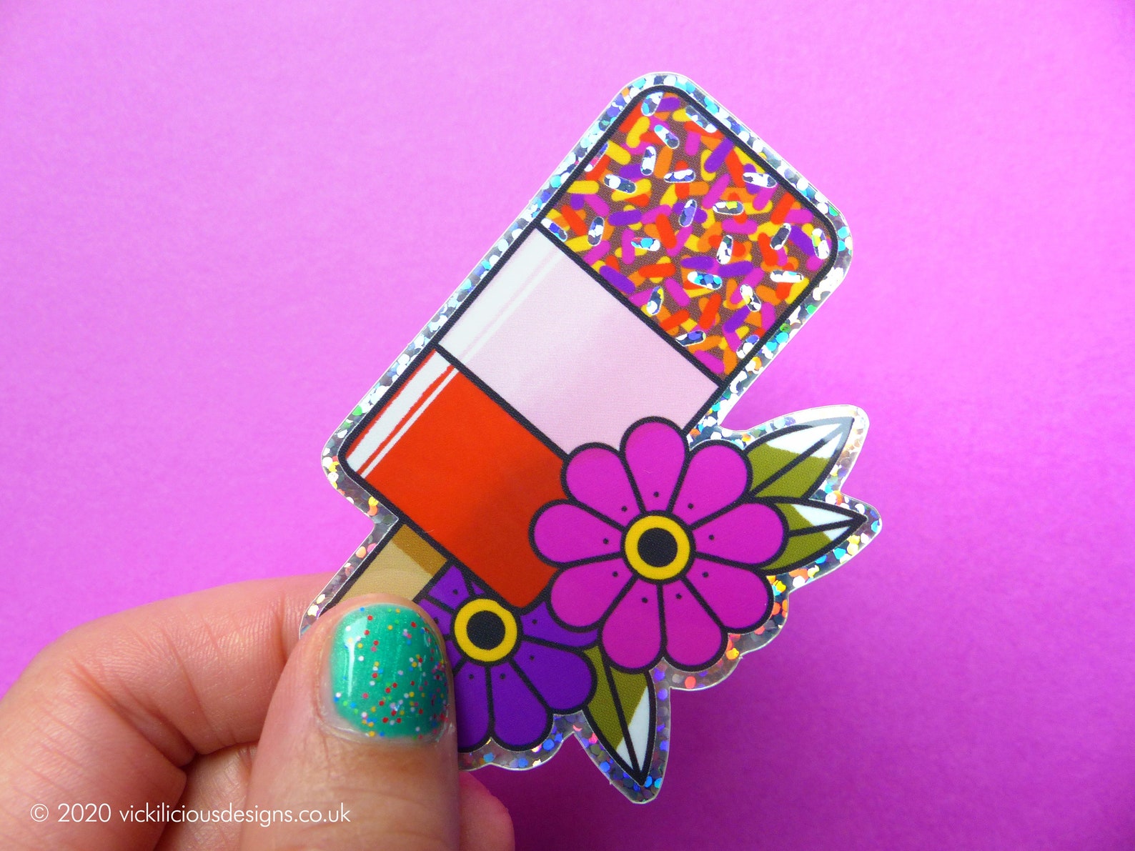 80s Fab Ice Lolly Tattoo Glitter Sticker - Etsy