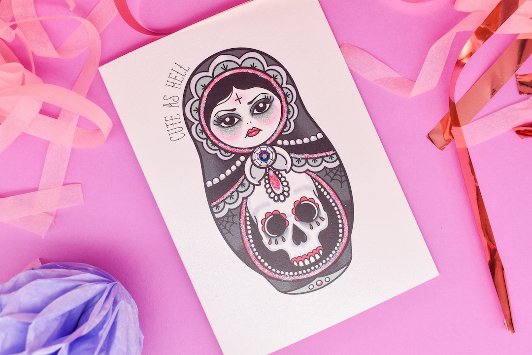 Cute as Hell - Goth Girl Cute & Creepy Russian Doll Tattoo Handmade ...