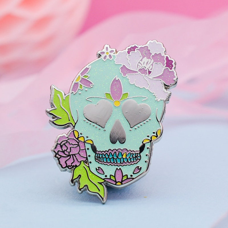 Sugar Skull Pin - Etsy
