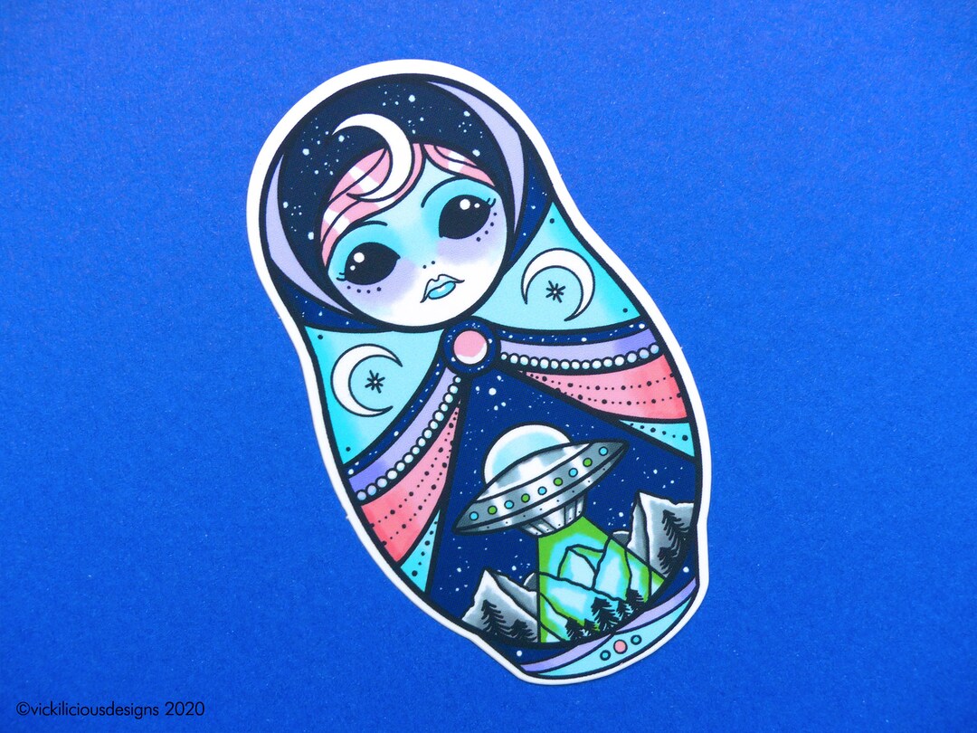 Stay Weird Alien Russian Doll Tattoo Sticker - Etsy