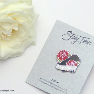 Stay True Heart & Rose Tattoo Hard Enamel Pin - Etsy
