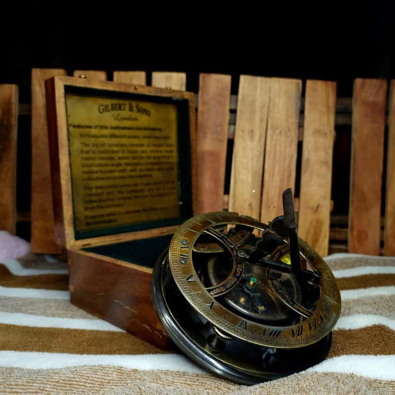 Vintage Brass Sundial Compass: Gilbert & Sons Nautical Decor - Etsy
