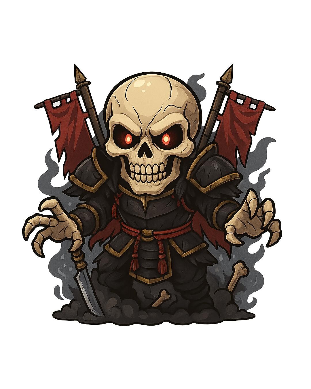 Gashadokuro Skeleton Warlord PNG, Dark Yokai Clipart for Sublimation ...