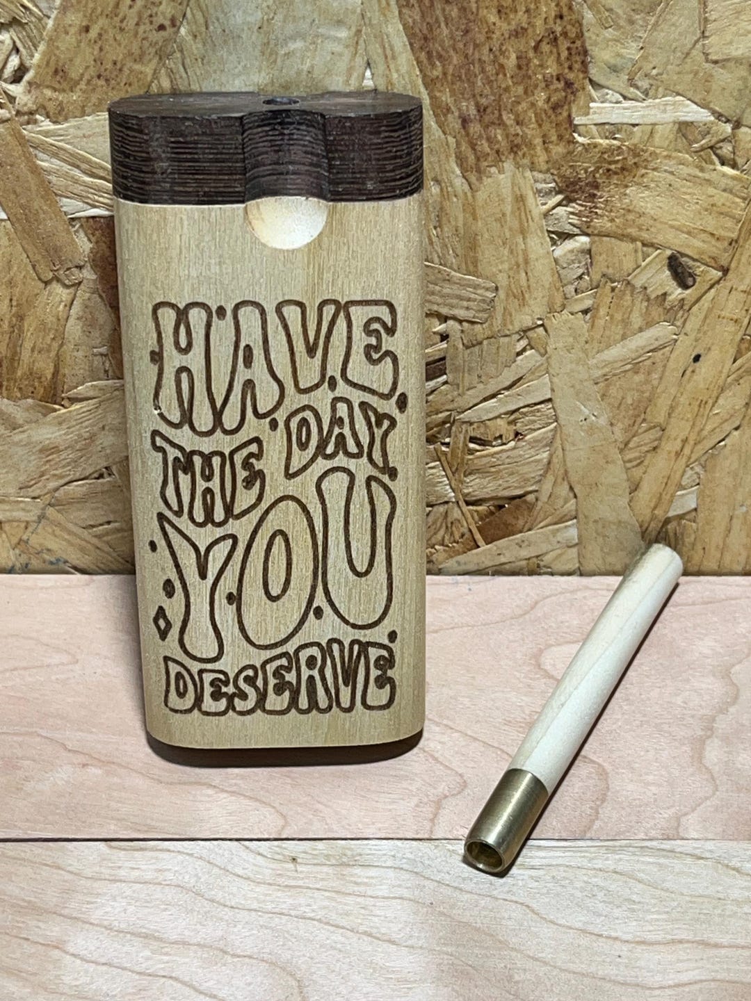 Engraved Wood Dugout – Handmade Pocket One Hitter Kit | 4” Stash Box ...