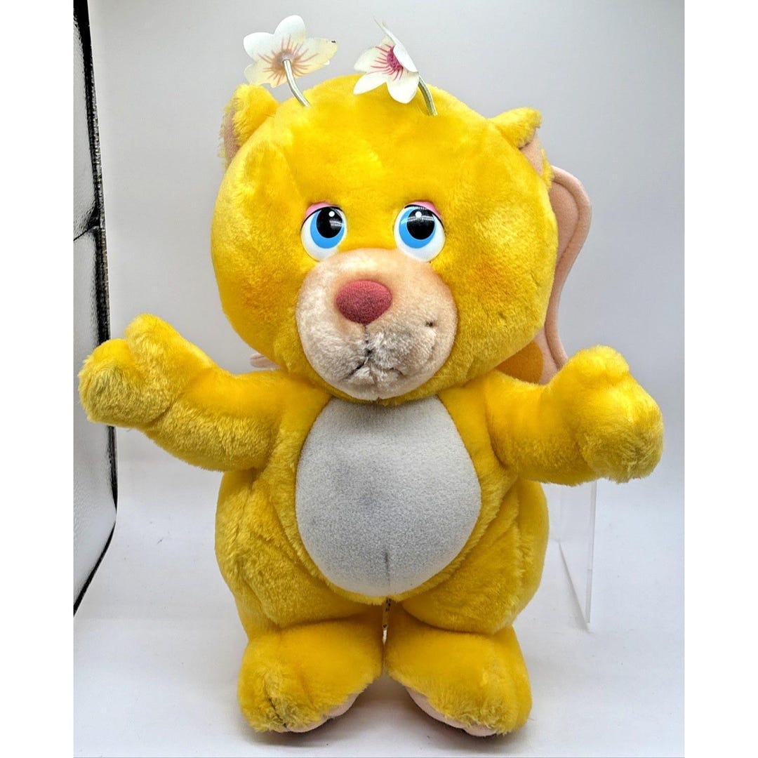 VTG 1984 Walt Disney Hasbro Softies Wuzzles Stuffed Yellow Bear W Wings ...