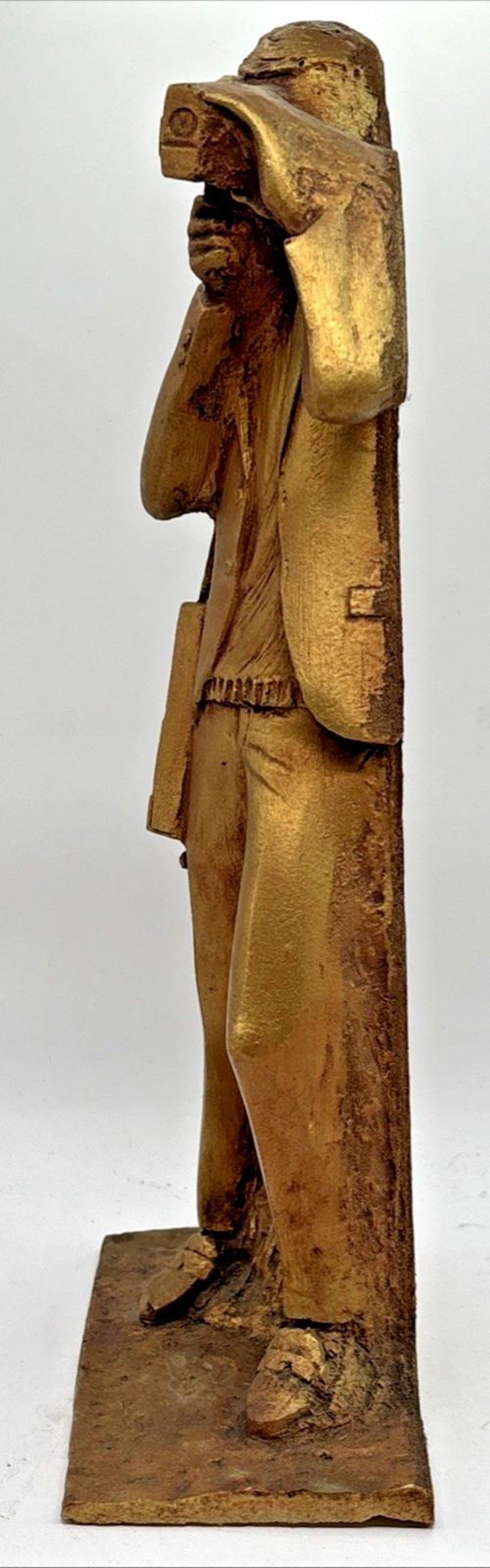 Vintage Gold Styrofoam Reporter Statue With Camera and Recorder 1960s ...