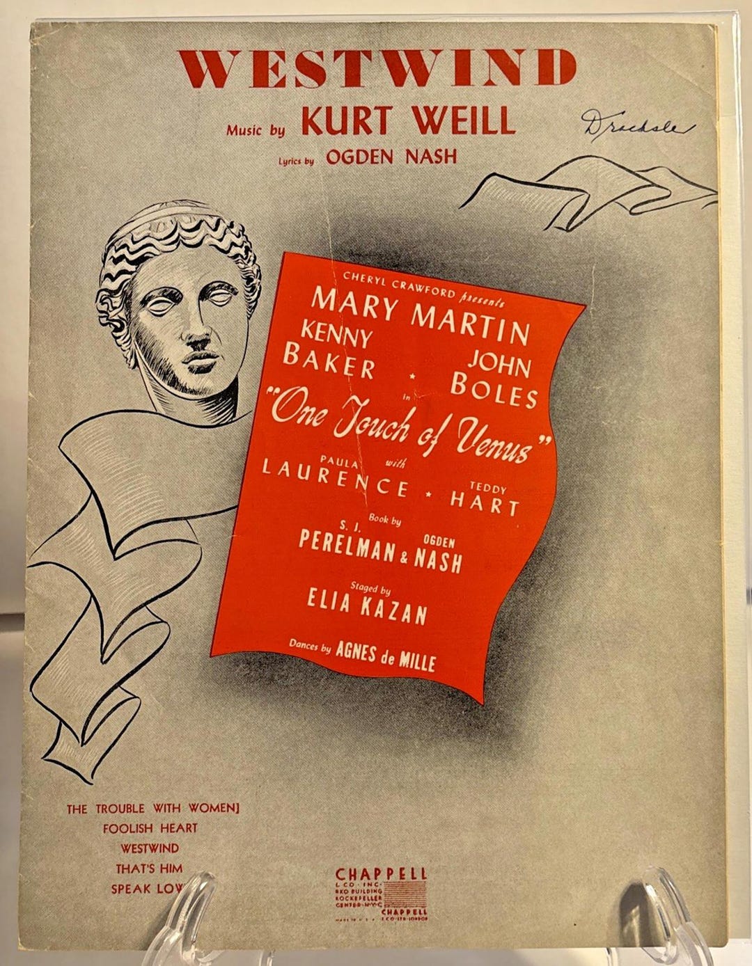 Vintage 1943 Sheet Music "westwind" One Touch of Venus Mary Martin ...