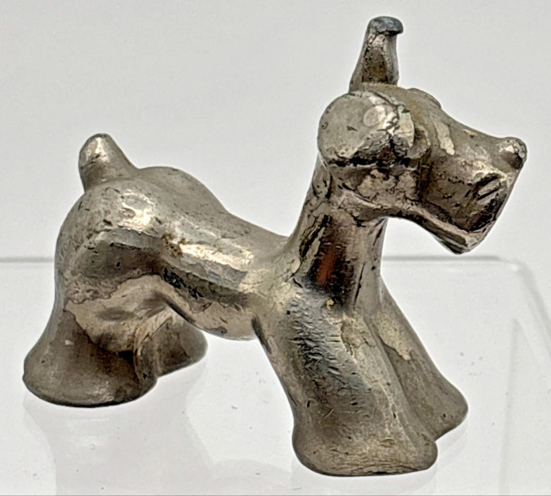 Vintage Miniature Schnauzer Metal Dog Figurine Abstract - Etsy