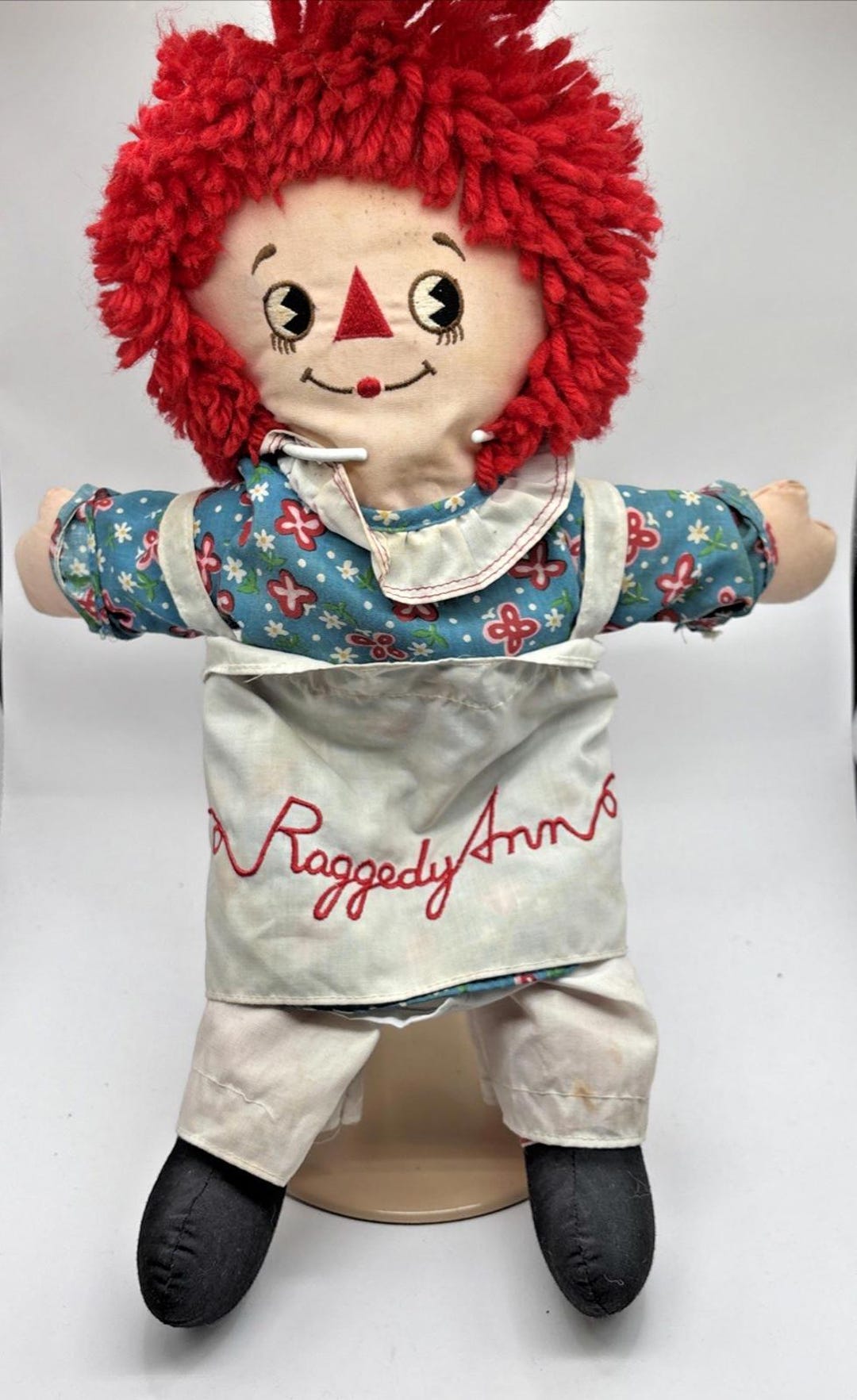 Vintage 1987 Raggedy Ann Applause 17" Stuffed Embroidered Hand Puppet ...