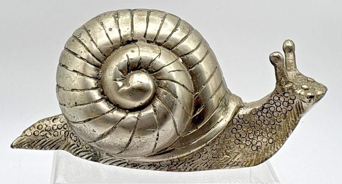 Vintage Pewter? Large Snail Paperweight Metal Highly Detailed Heavy - Etsy