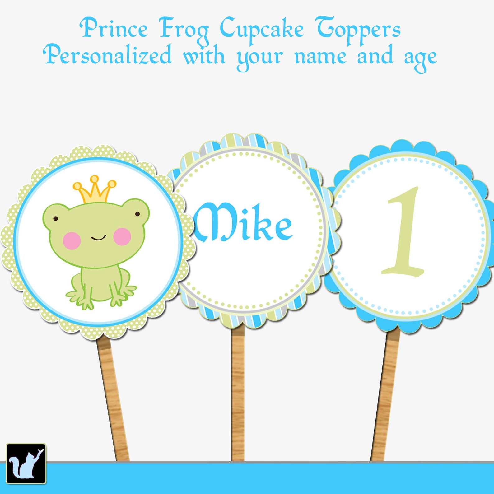 Printable Personalized Frog Prince Cupcake Topper - Printable Boy ...