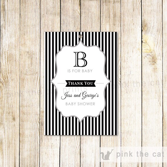 Black White Labels Black Stripes Favor Tags Baby Shower Gift - Etsy