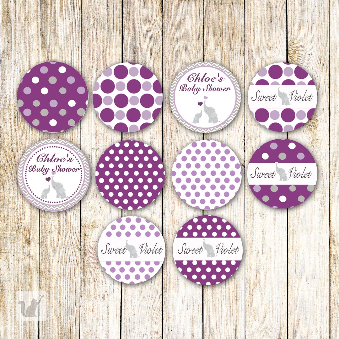 Printable Small Candy Labels - 0.75 Inch Candy Stickers Purple Baby ...