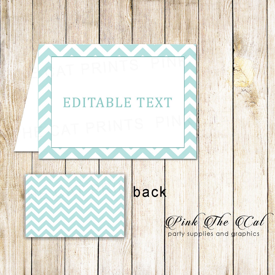 Turquoise Wedding Placement Cards Food Labels Candy Buffet Bridal ...