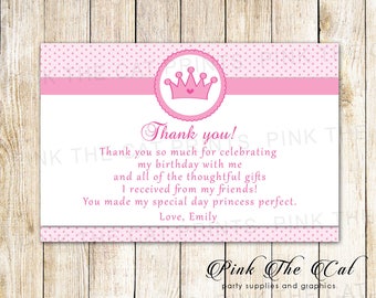 Disney Princess Thank You Card Chalkboard Princess Thanks Disney ...
