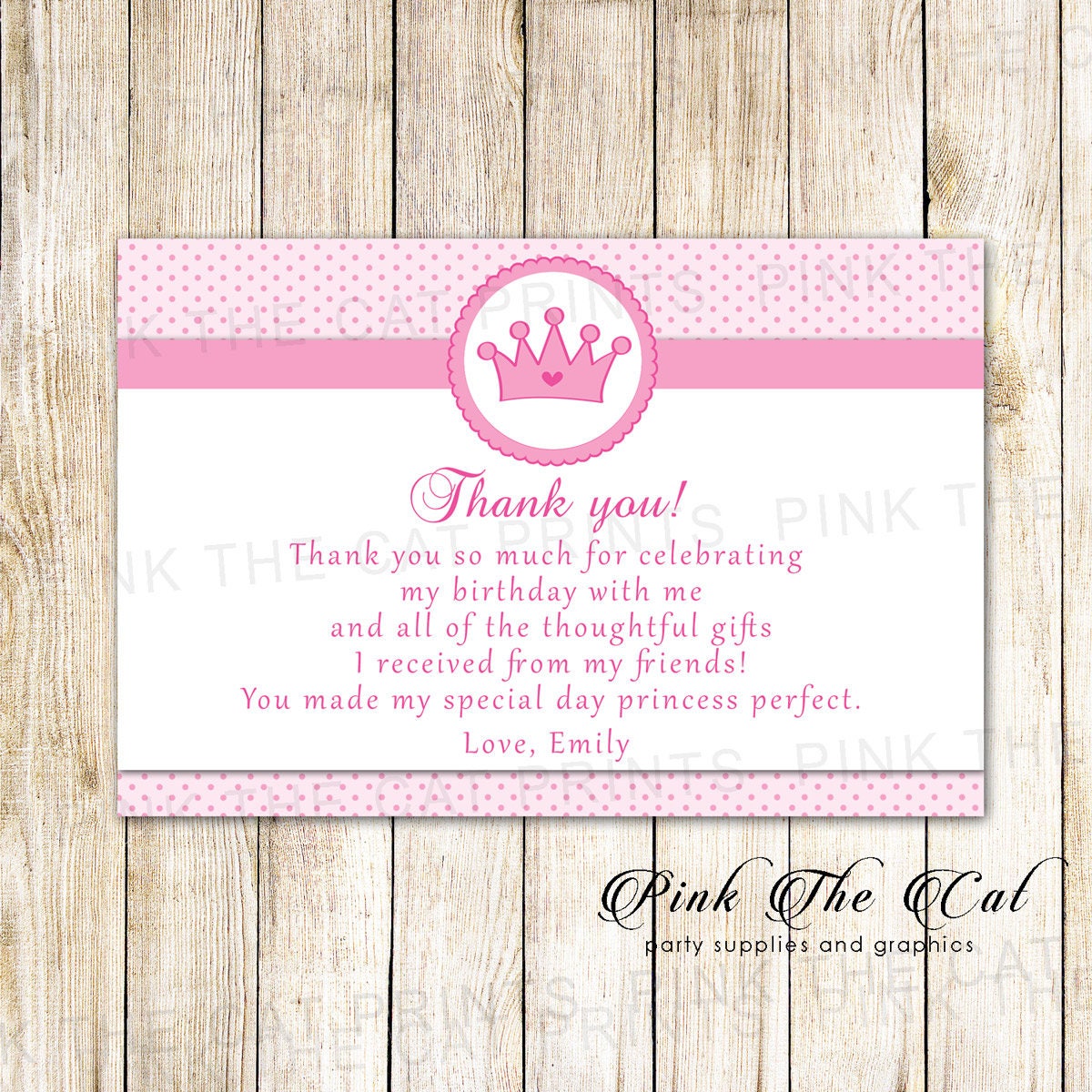 Princess Thank you Note Princess Thank You Card Princess | Etsy
