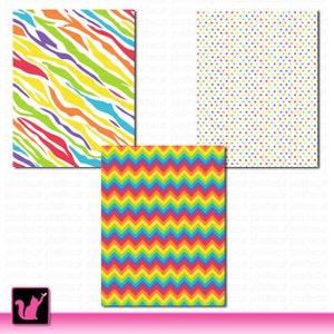 Rainbow Clipart - Printable Craft Paper Graphic Design INSTANT DOWNLOAD ...