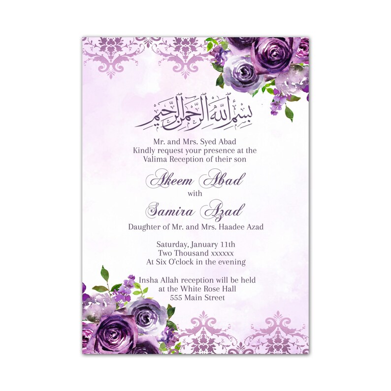 Valima Reception Invitation Walima Reception Wedding - Etsy