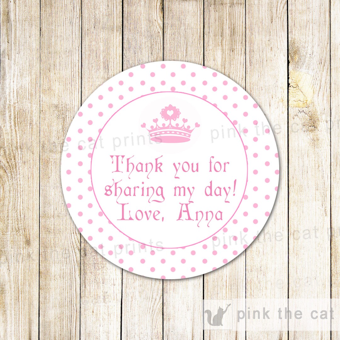 Princess Labels or Gift Favor Tags, Baby Girl Shower, Girl 1st Birthday ...