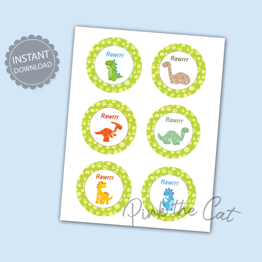 Dinosaur Favor Label, Printable Dinosaur Favor Tags, Dino Favor Label ...