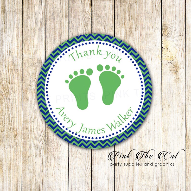 Footprints Gift Favor Labels, Baby Feet Thank You Labels, Printable ...
