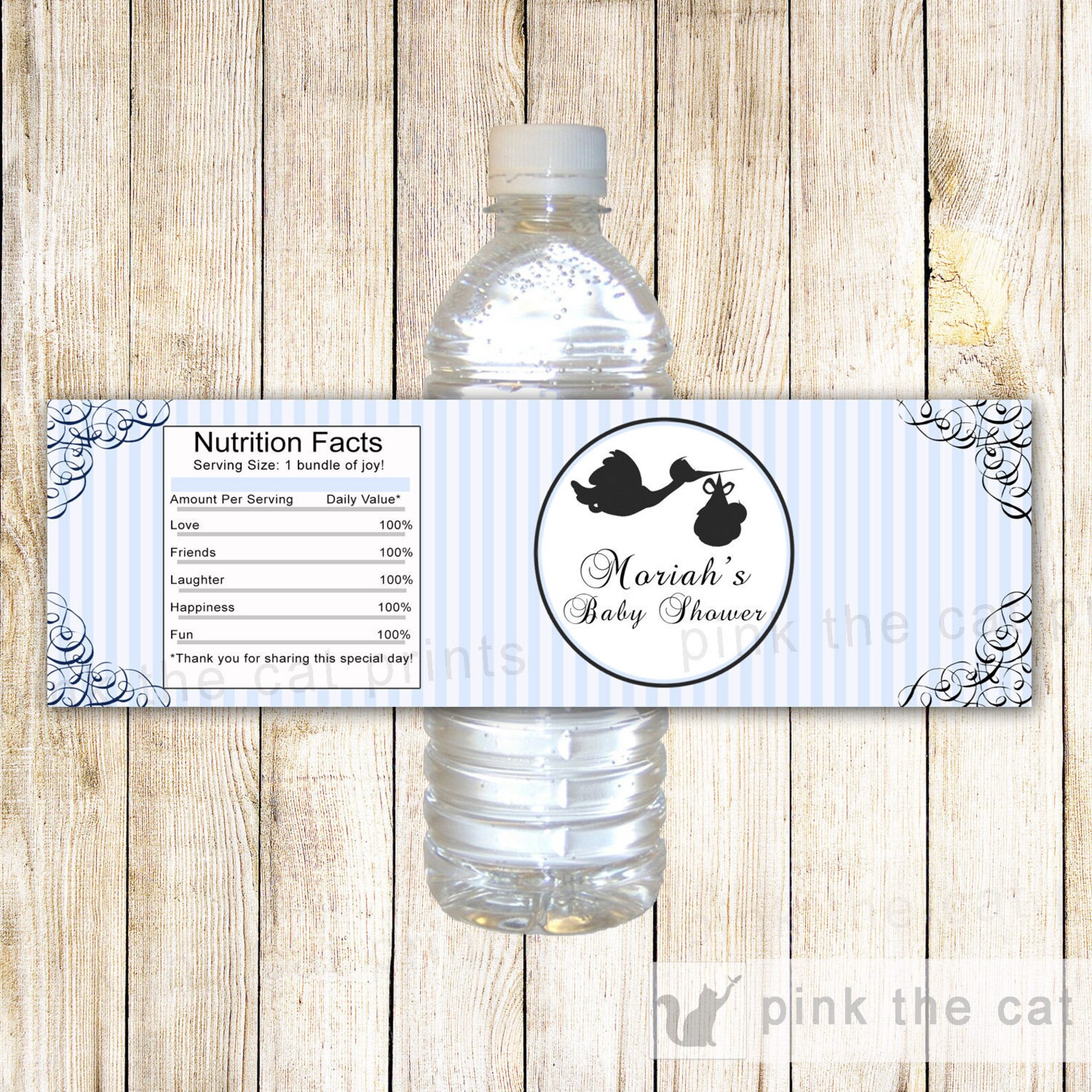 Stork Bottle Label Stork Bottle Wrapper Stork Baby Shower - Etsy