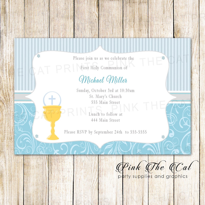 Boy First Communion Invitation Printable Communion Invitation - Etsy