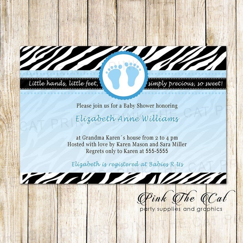 Footprints Baby Shower Invitation for Girl or Boy Different | Etsy