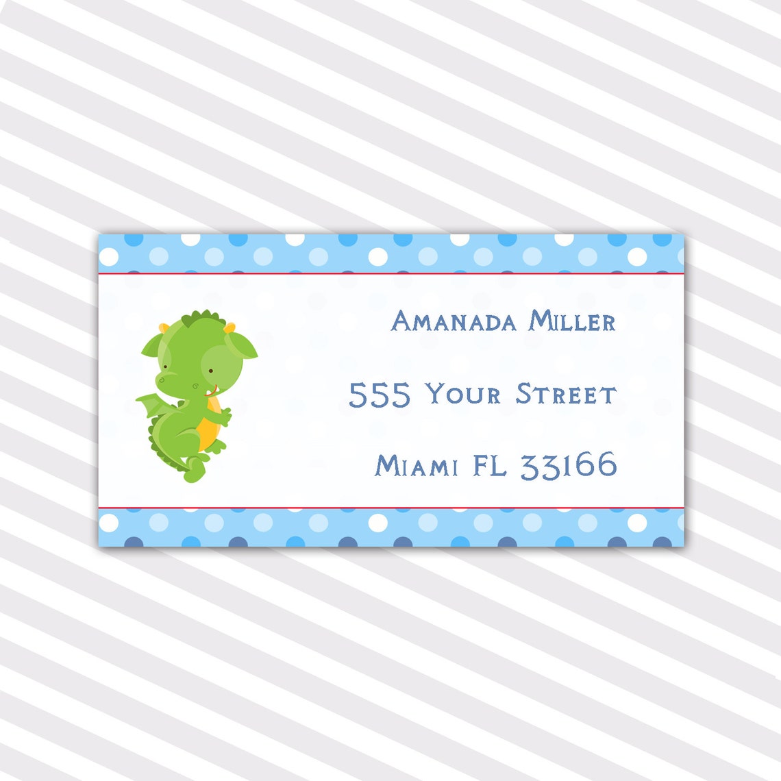 Dragon Address Labels Kids Birthday Baby Boy Shower Dragon Party Item ...