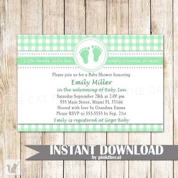 Footprint Invitation - Etsy