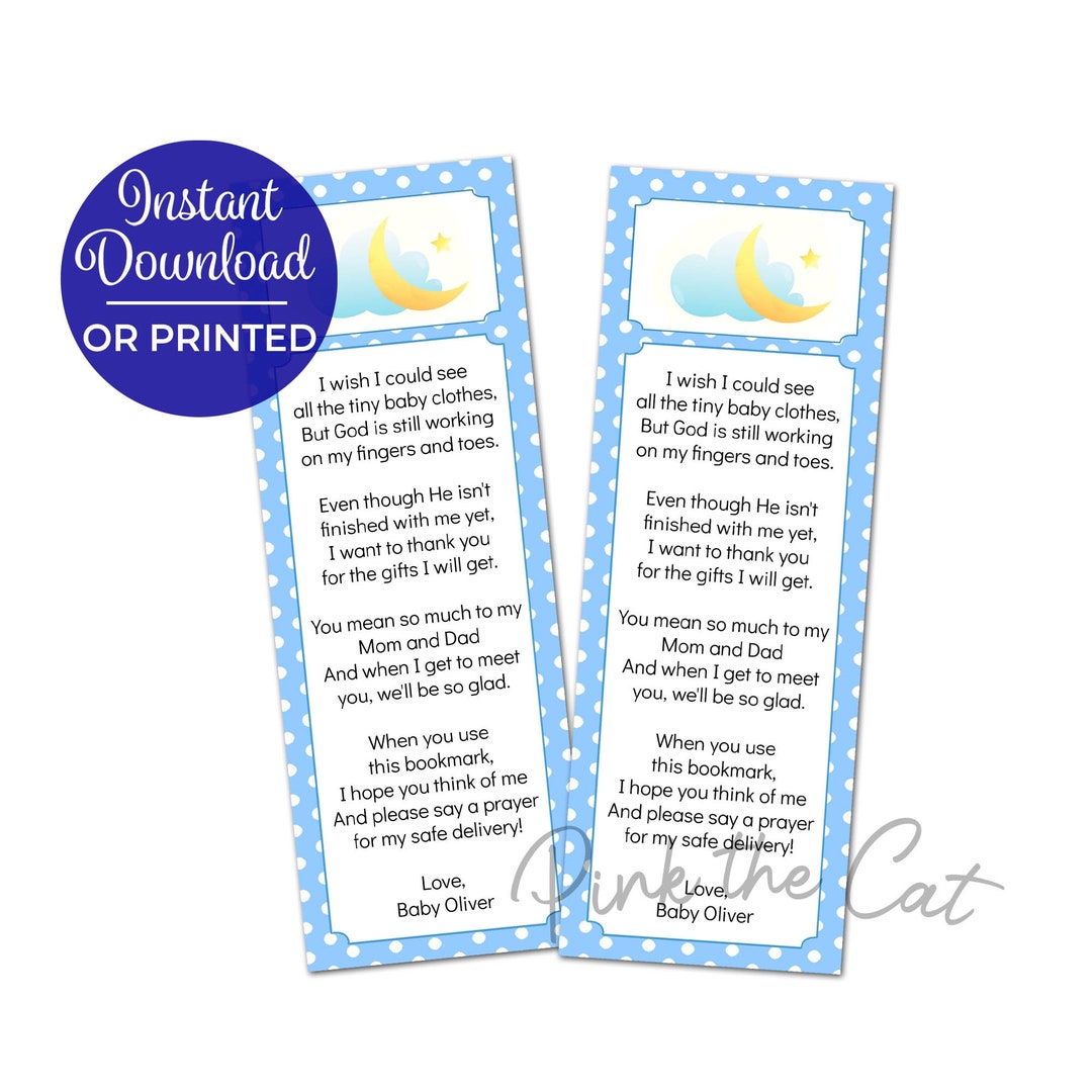 Moon Bookmarks Baby Shower Moon Theme Baby Shower, Gender Neutral ...