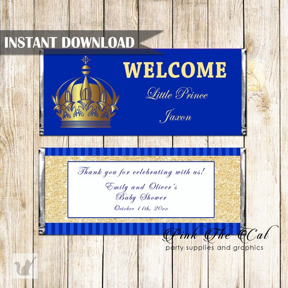 Prince Baby Shower Candy Bar Wrapper Prince Birthday Candy | Etsy