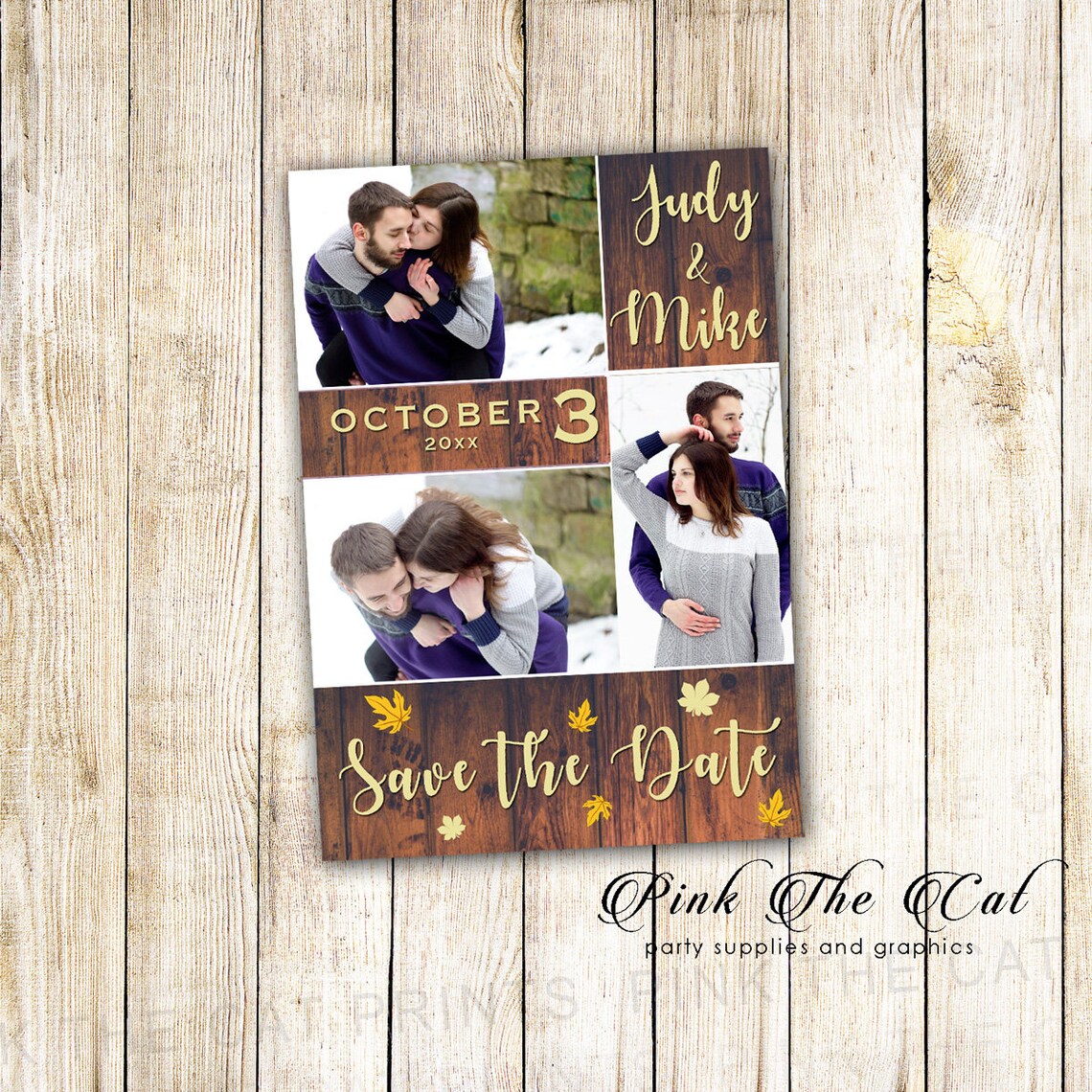 Fall Wedding Save the Date Card Autumn Save the Date - Etsy