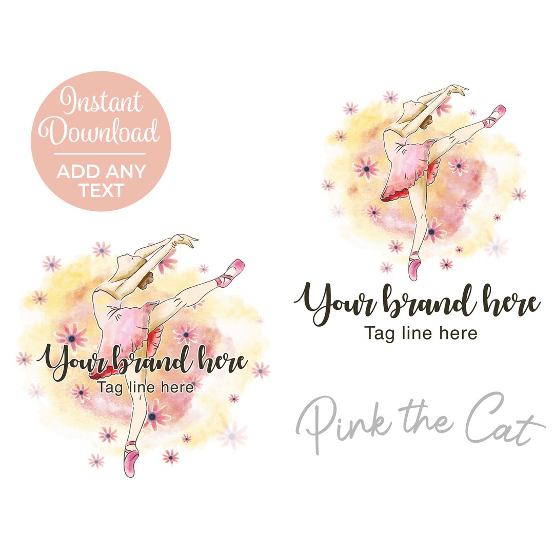Ballerina Logo Png for Your Etsy Shop or Any Website or Business, Pink ...