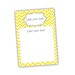Editable Party Card - Yellow Chevron for Baby Shower or Birthday and ...
