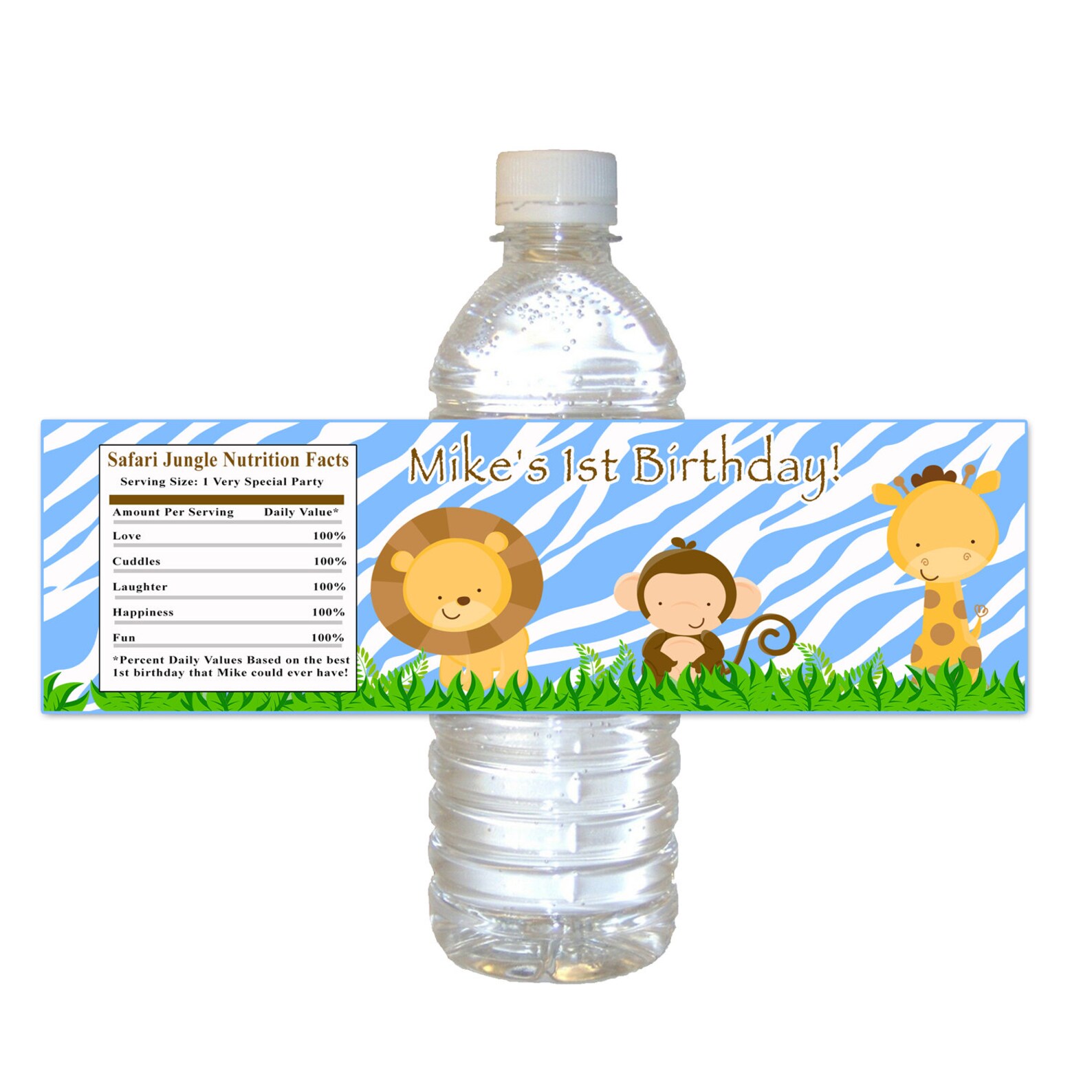 Jungle Water Bottle Label, Safari Water Bottle Wrapper, Jungle Baby ...