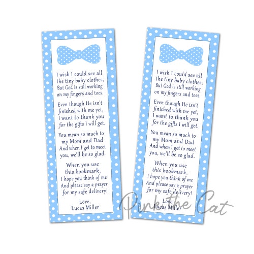 30 Printed Baby Boy Bookmarks Footprints Baby Shower Favors - Etsy