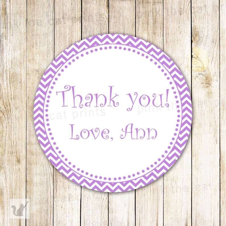 Chevron Label Party Gift Favor Tags Printable Personalized - Etsy