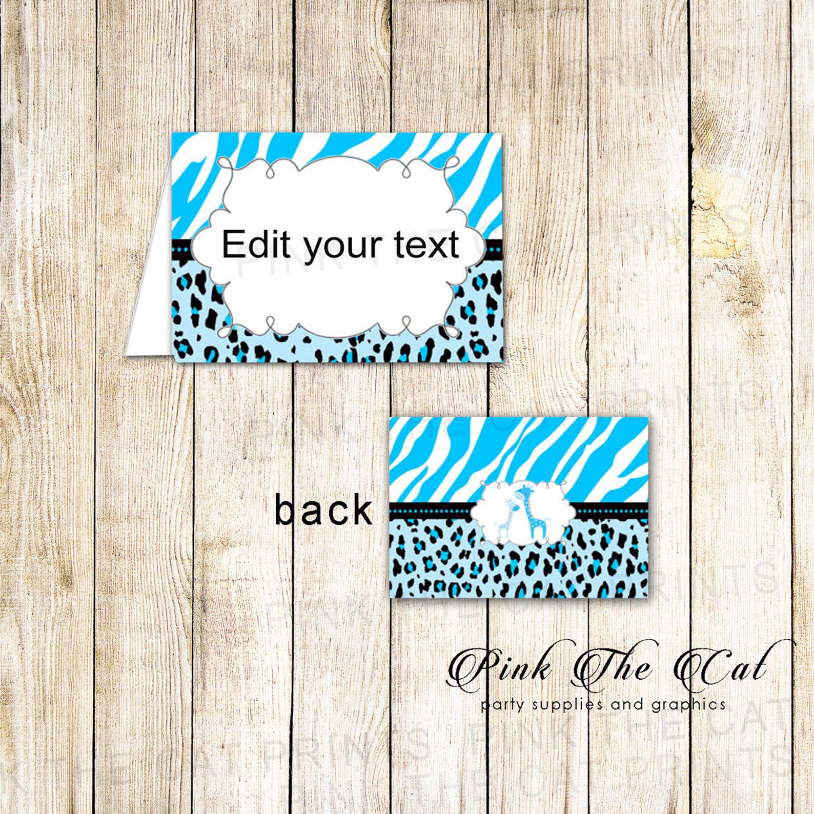 Giraffe Food Label or Thank You Card With Editable Text | Etsy