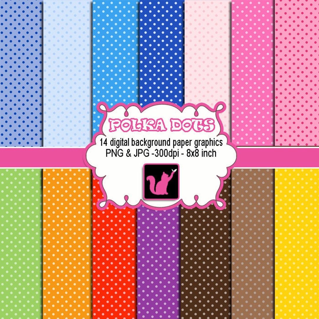 Polka Dots Clipart - Digital Background Printable Hobby Paper Graphic ...