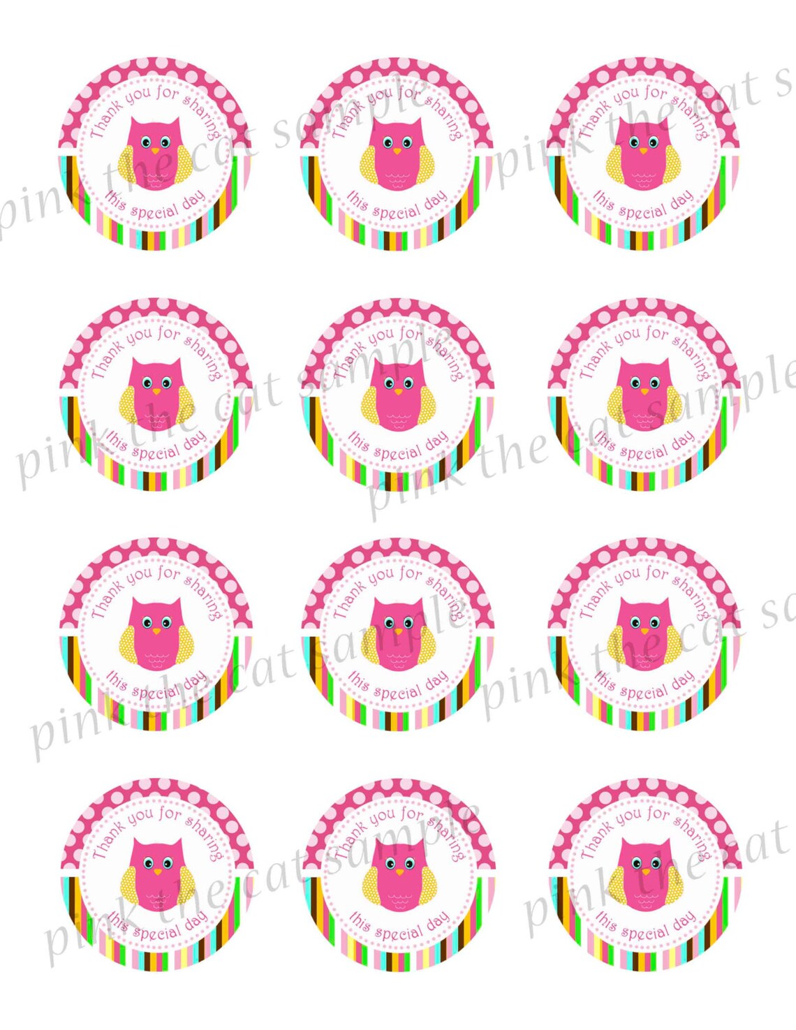 Owl Labels Owl Stickers Owl Gift Favor Tags Birthday Party - Etsy