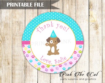 Puppy Pawty Favor Tags Dog Birthday Party Pet Adoption Party - Etsy
