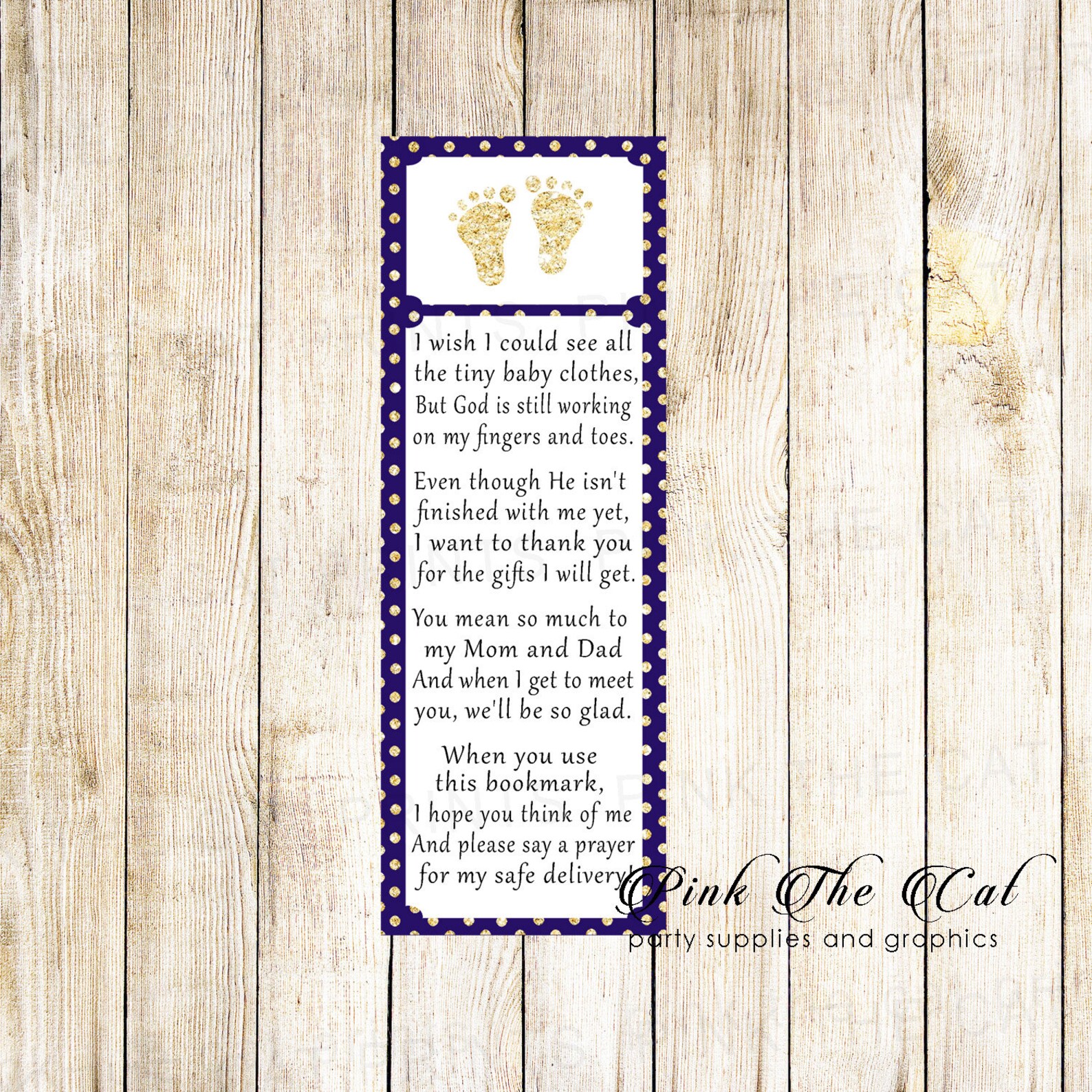 30 Printed Bookmarks Baby Boy Shower Gold Navy Blue, Boy Bookmark Baby ...