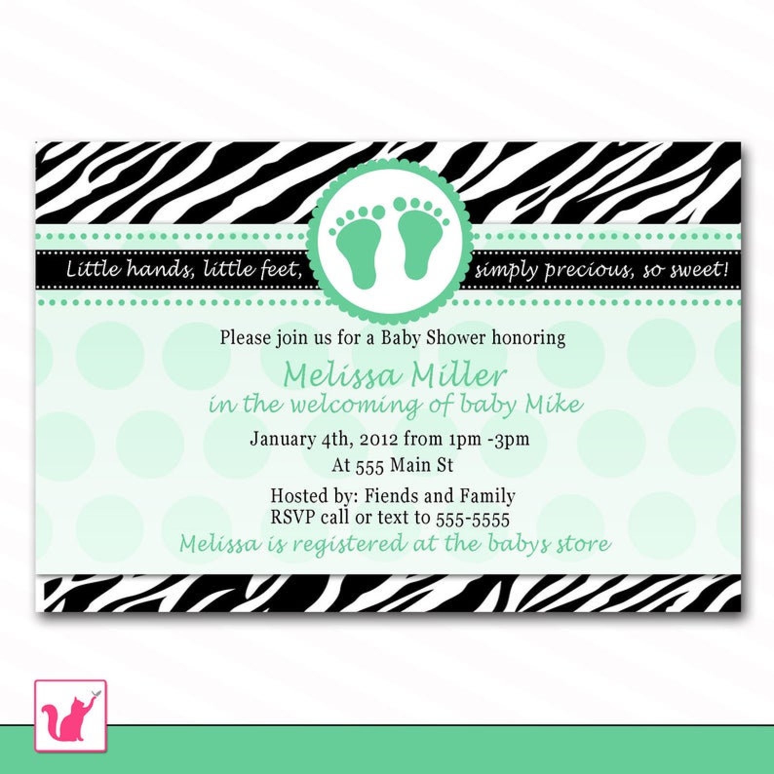 Footprints Baby Shower Invitation for Girl or Boy Different | Etsy