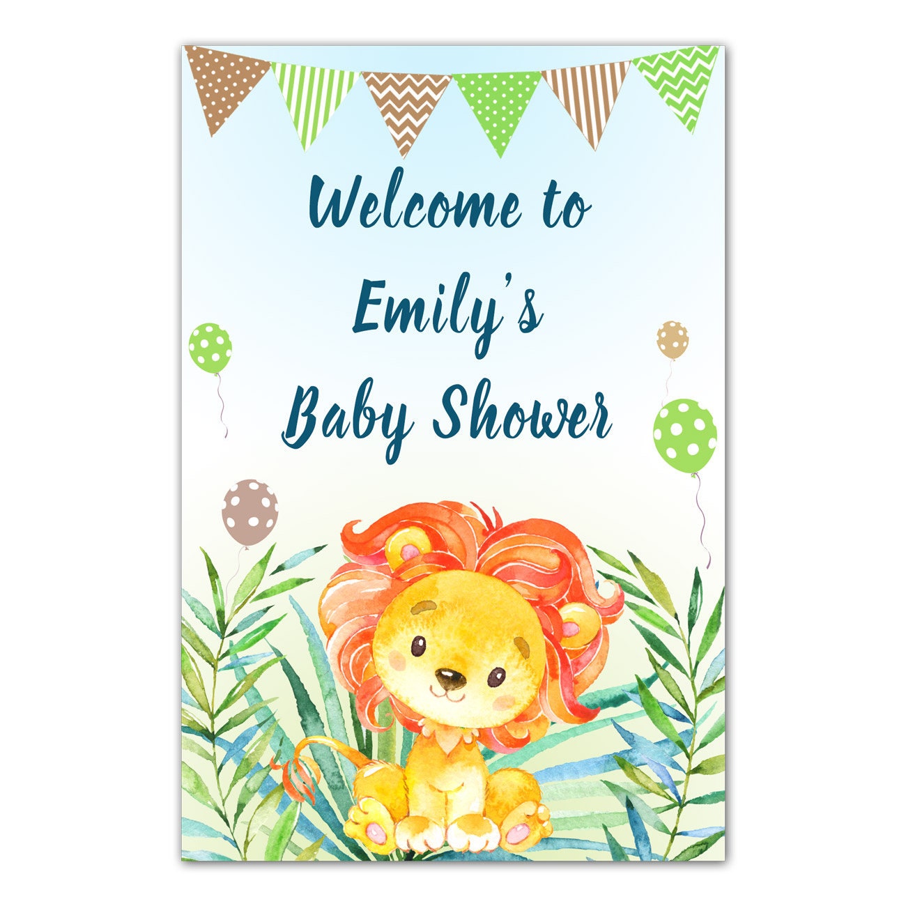 Lion Welcome Sign Lion Birthday Party Decoration Lion Cub - Etsy