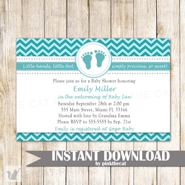 Footprint Invitation - Etsy