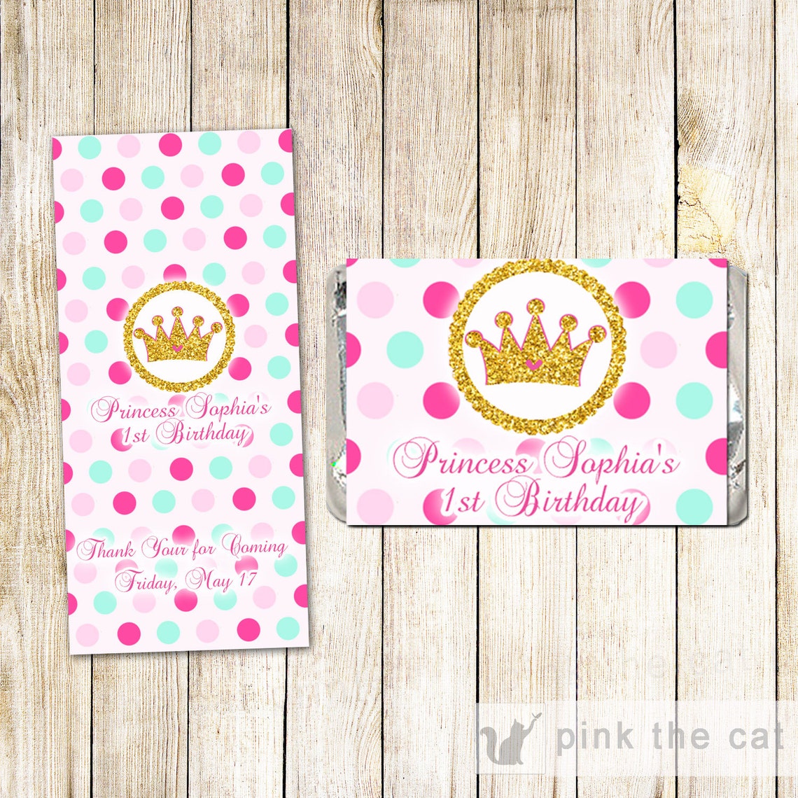 Princess Candy Label Glitter Pink Princess Candy Bar Wrapper - Etsy