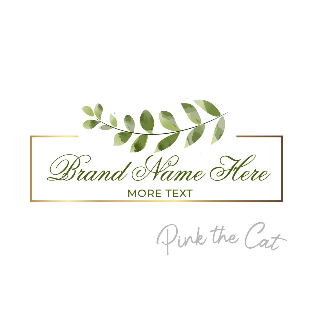 Greenery Business Logo, Watercolor Leaves Logo, Floral Branding ...