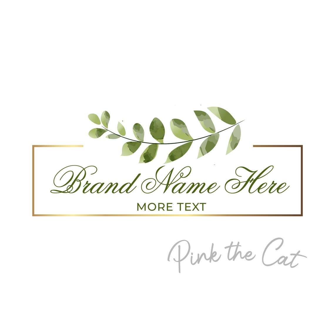 Greenery Business Logo Watercolor Leaves Logo Floral | Etsy